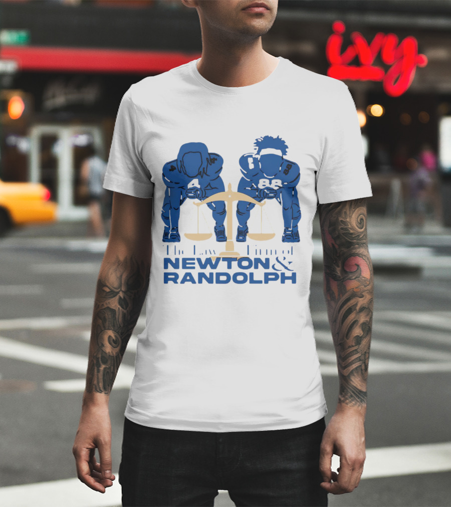 Johnny Newton And Keith Randolph The Law Firm Of Newton And Randolph Football Justice Scales T-Shirt