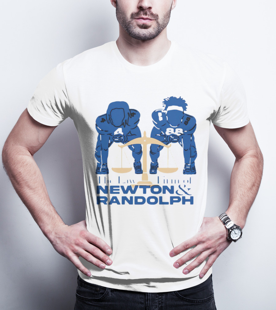 Johnny Newton And Keith Randolph The Law Firm Of Newton And Randolph Football Justice Scales T-Shirt