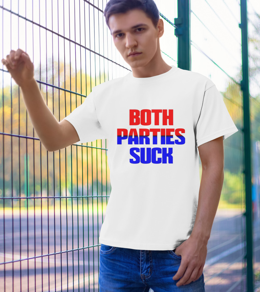 Both Parties Suck Red Blue Political T-Shirt