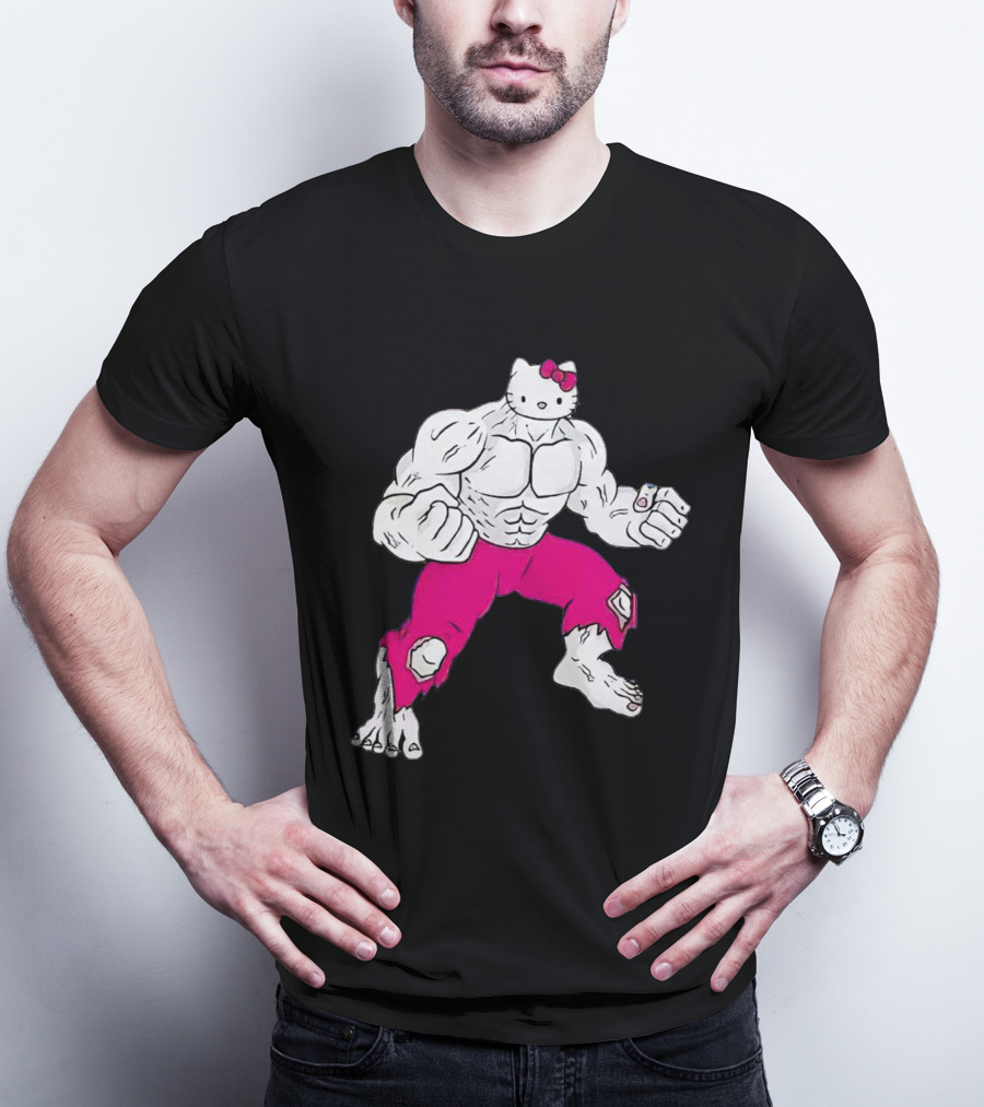 Hello Kitty Meets Hulk Crossover Mashup T-Shirt
