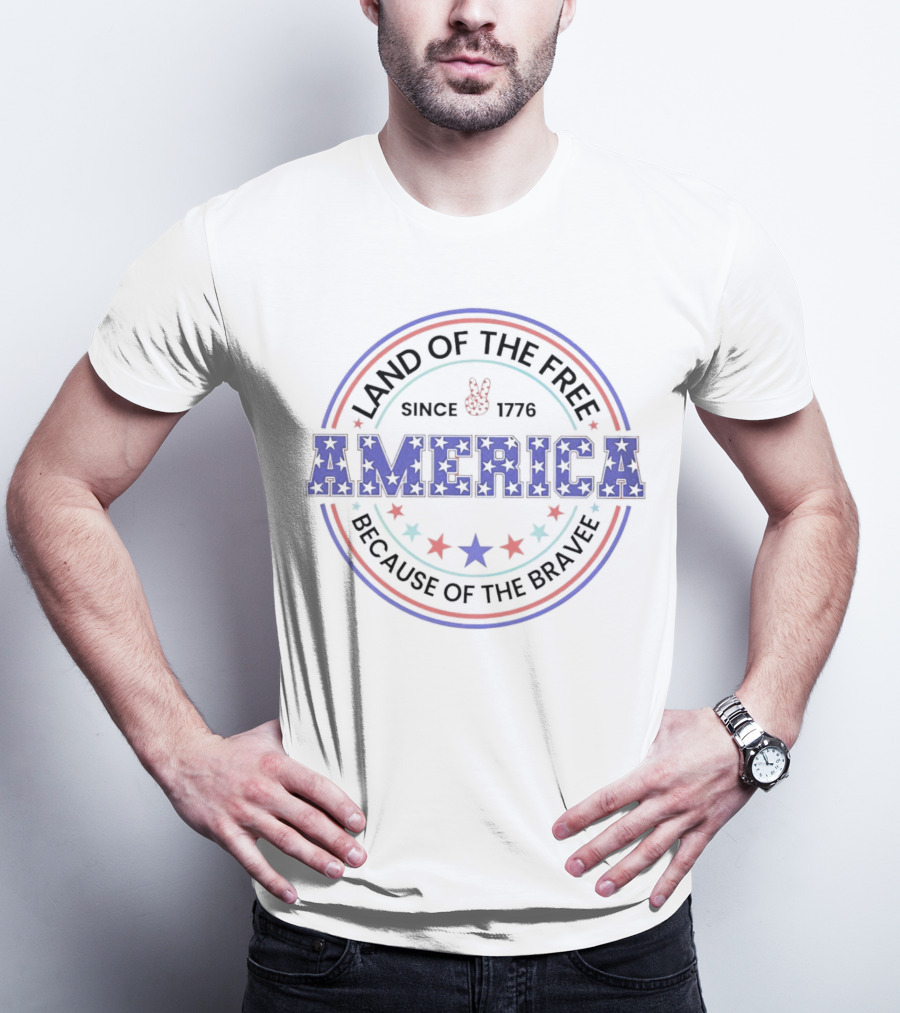 America Land Of The Free Since 1776 Because Of The Brave T-Shirt