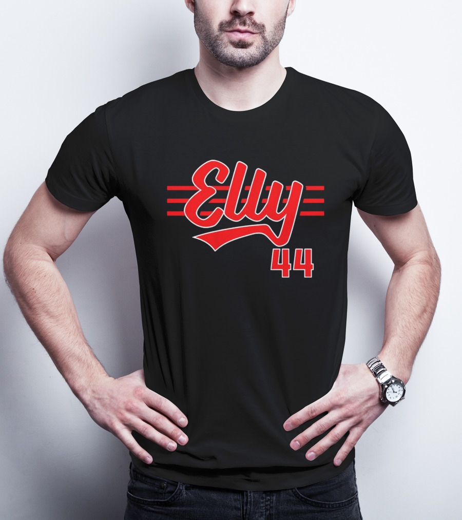 Elly De La Cruz 44 Cincinnati Script Red Stripes T-Shirt