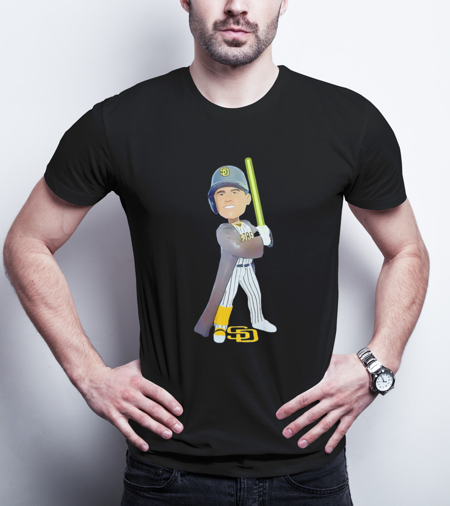 Juan Jedi Juan Kenobi San Diego Padres Lightsaber Bobblehead T-Shirt