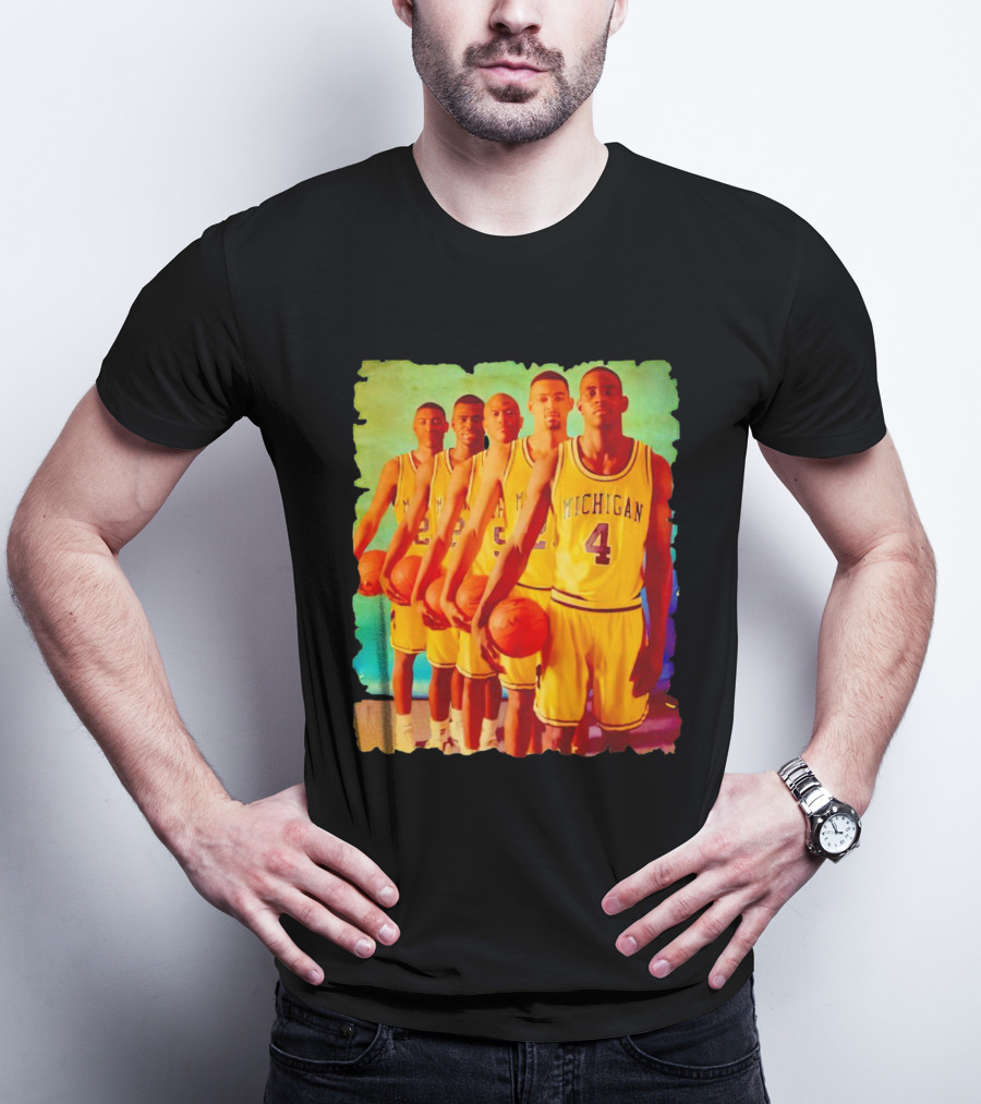 Michigan Wolverines Fab Five Historic Basketball Team T-Shirt