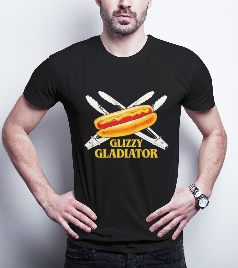 Glizzy Gladiator Hot Dog And Grill Tongs Crossed T-Shirt