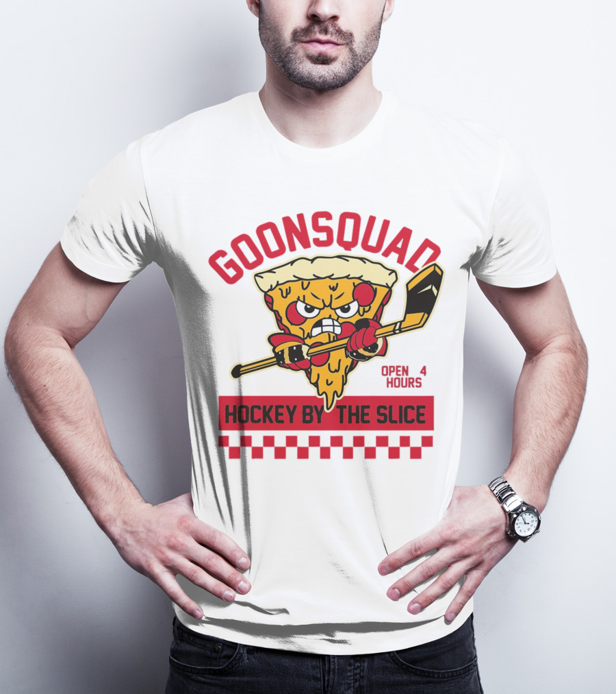 Goonsquad Hockey By The Slice Pizza Warrior Open 4 Hours T-Shirt