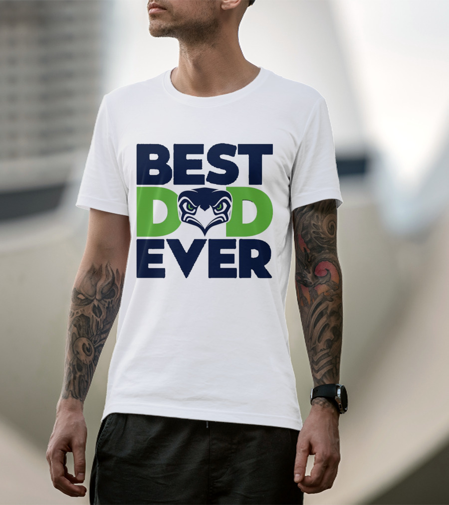 Best Dad Ever Seattle Seahawks Logo NFL T-Shirt