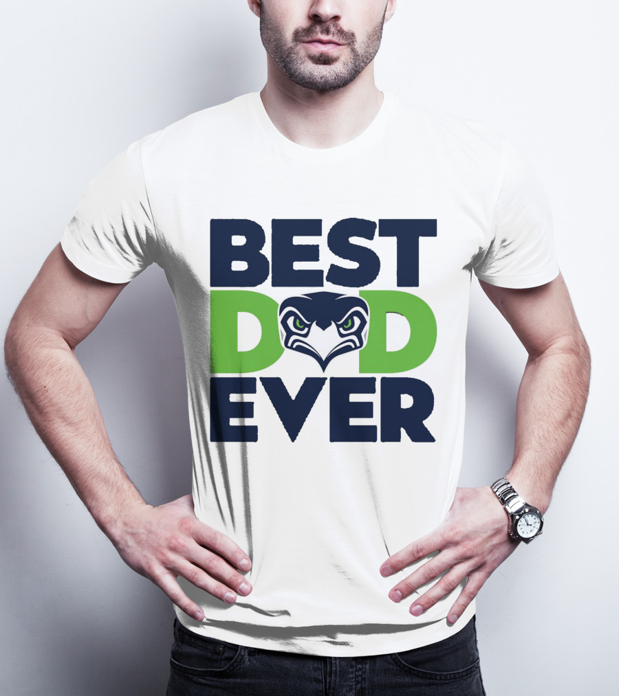 Best Dad Ever Seattle Seahawks Logo NFL T-Shirt