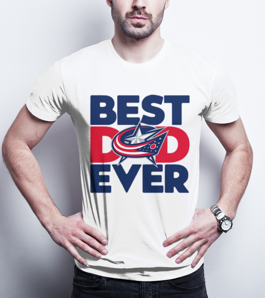 Best Dad Ever NHL Columbus Blue Jackets T-Shirt