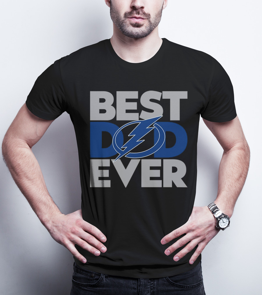 Best Dad Ever NHL Tampa Bay Lightning Bolt T-Shirt