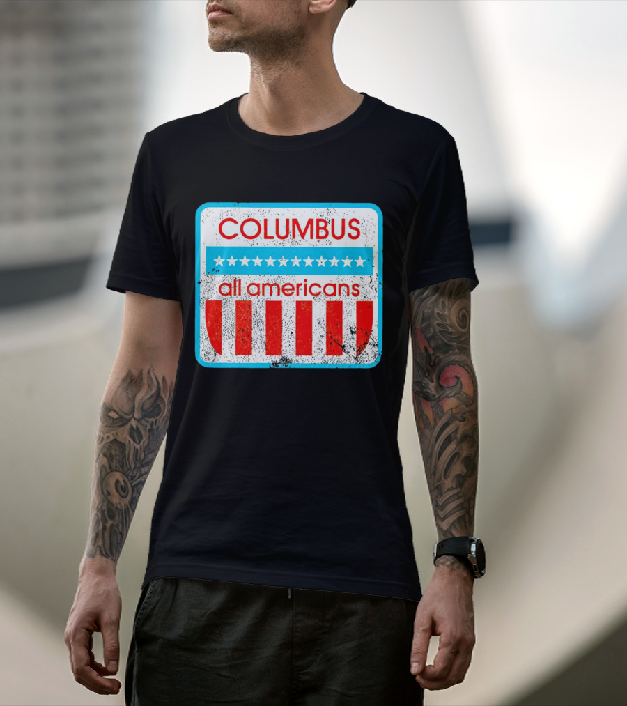 Columbus All Americans Stars And Stripes Softball T-Shirt