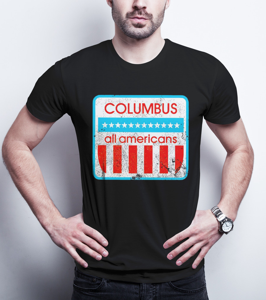 Columbus All Americans Stars And Stripes Softball T-Shirt