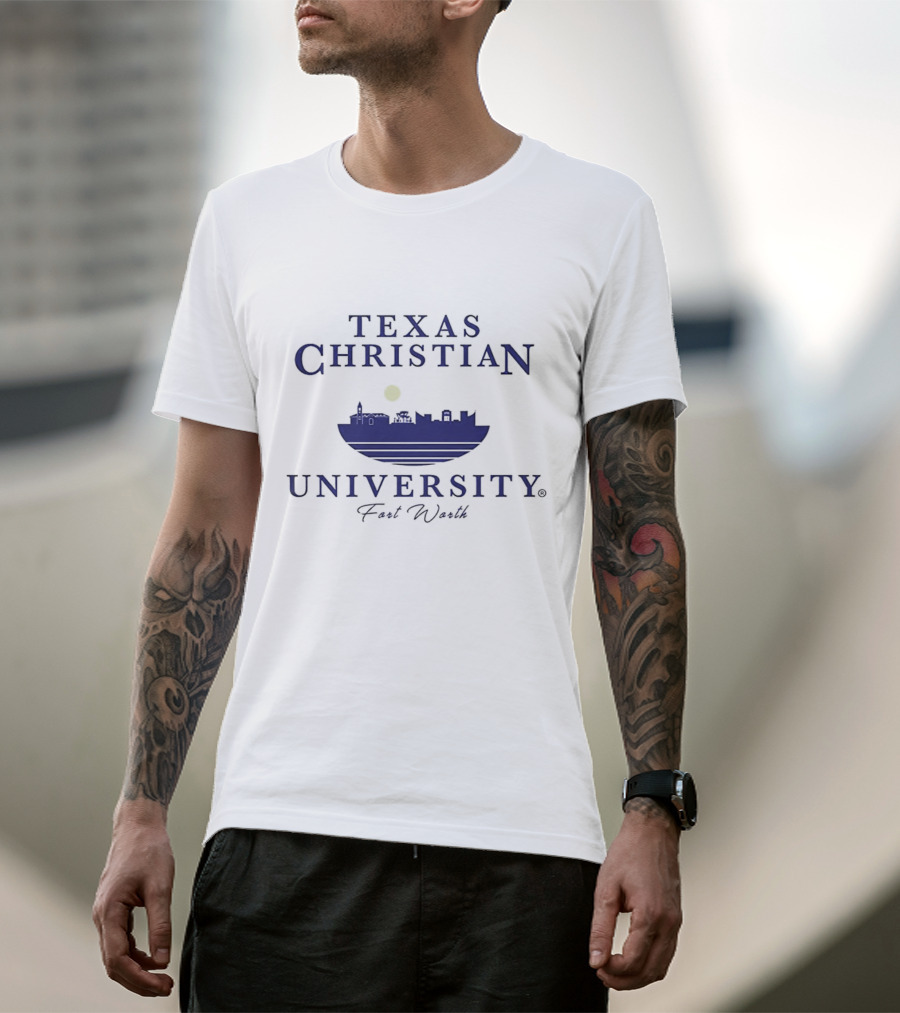 Texas Christian University Fort Worth Skyline T-Shirt