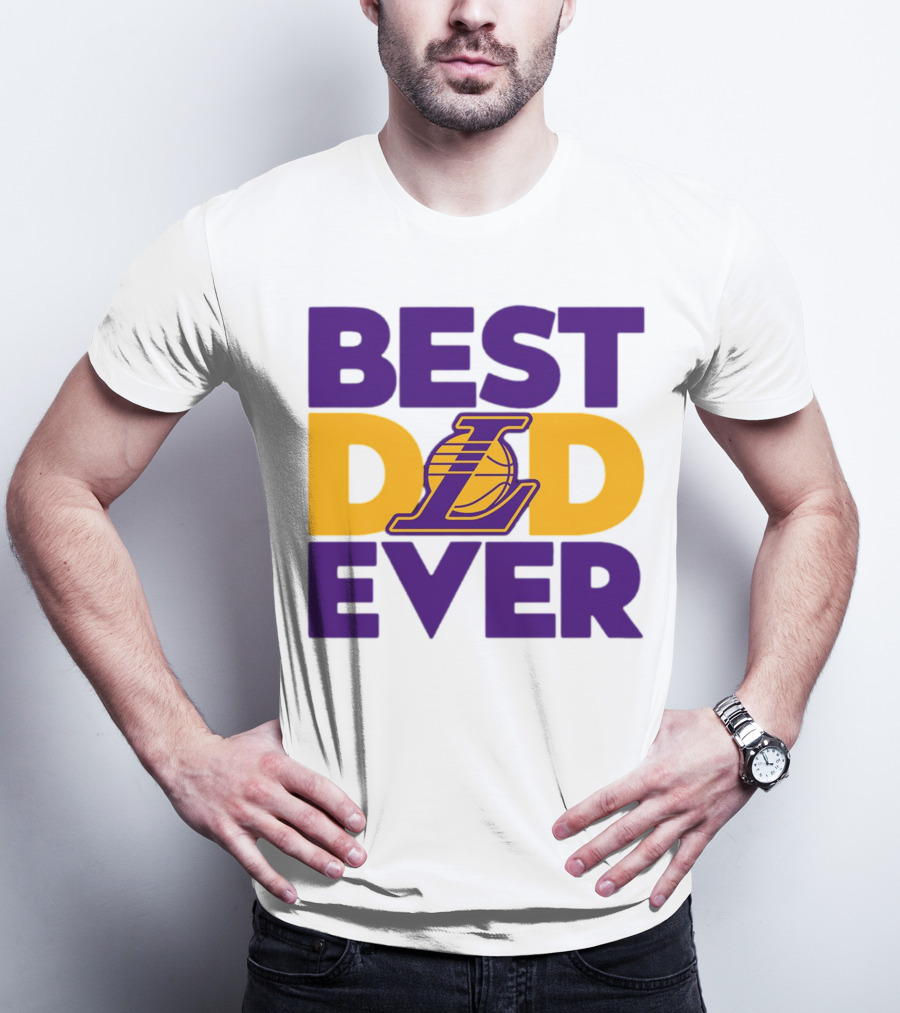 Best Dad Ever NBA Los Angeles Lakers Dodgers Fan T-Shirt