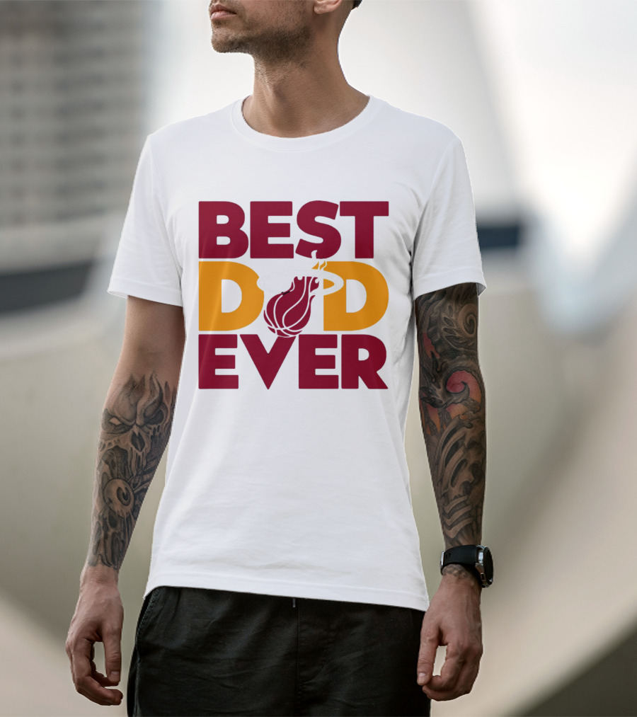 Best Dad Ever NBA Miami Heat Basketball Fan T-Shirt