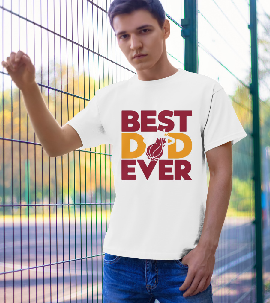 Best Dad Ever NBA Miami Heat Basketball Fan T-Shirt