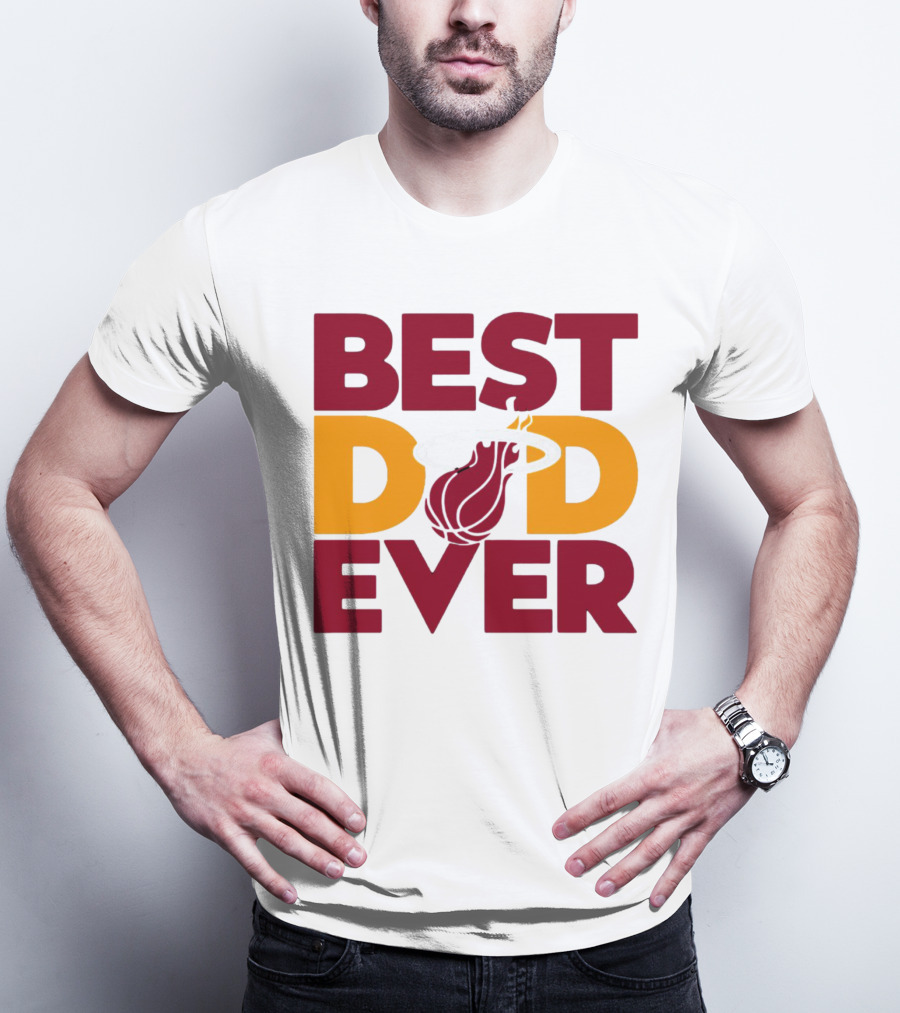 Best Dad Ever NBA Miami Heat Basketball Fan T-Shirt