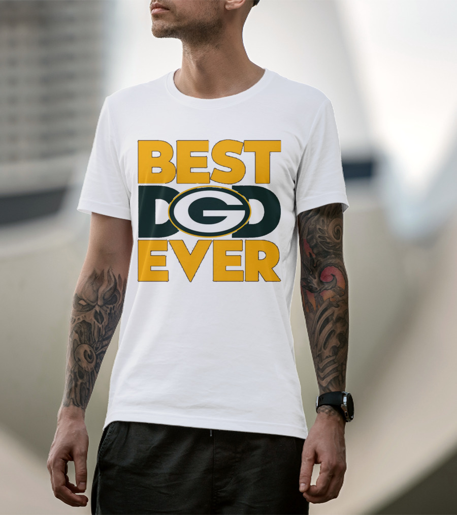Best Dad Ever Green Bay Packers Logo NFL T-Shirt