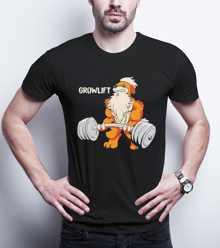 Growlift Lifting Barbell Cartoon Monster T-Shirt
