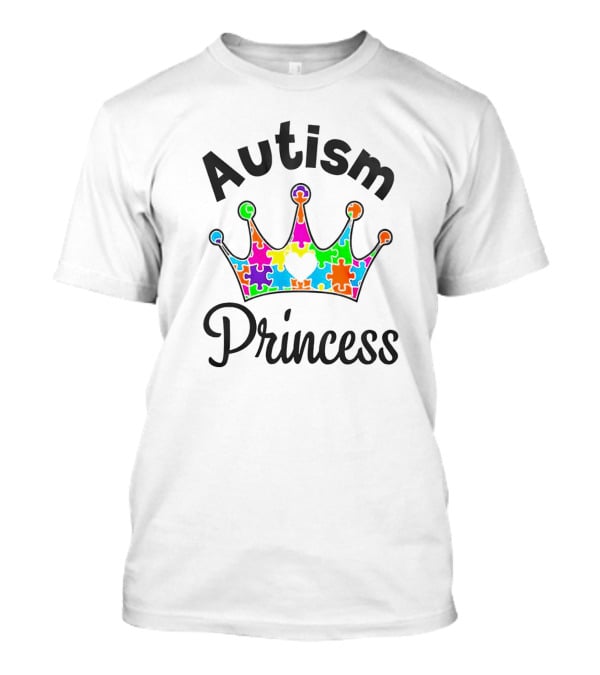 Autism Princess Colorful Puzzle Crown T-Shirt