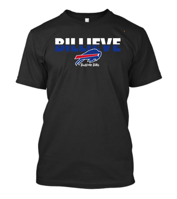 Billieve Buffalo Bills Football Fan Logo Blue Red Buffalo T-Shirt
