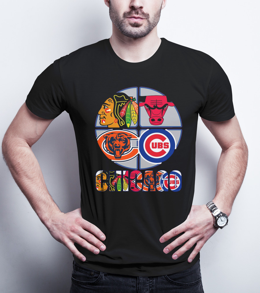 Chicago Sports Blackhawks Bulls Bears Cubs T-Shirt