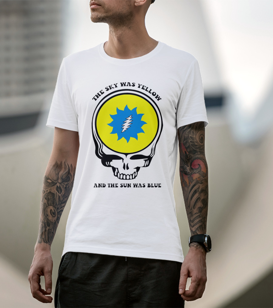 Grateful Dead Skull With Yellow Sky And Blue Sun Iconic T-Shirt