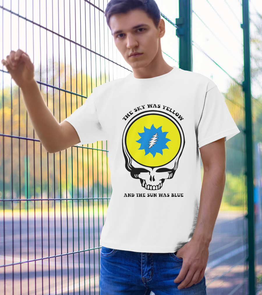 Grateful Dead Skull With Yellow Sky And Blue Sun Iconic T-Shirt