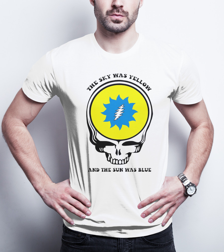 Grateful Dead Skull With Yellow Sky And Blue Sun Iconic T-Shirt
