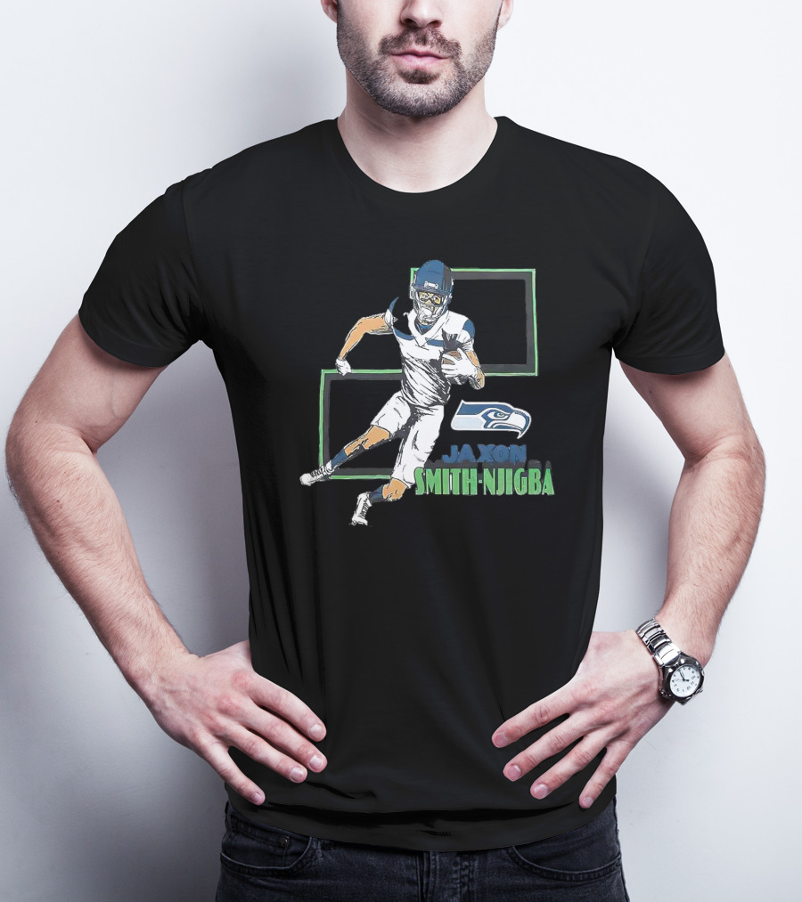Seattle Seahawks Jaxon Smith-Njigba Football Illustration Draft Pick T-Shirt