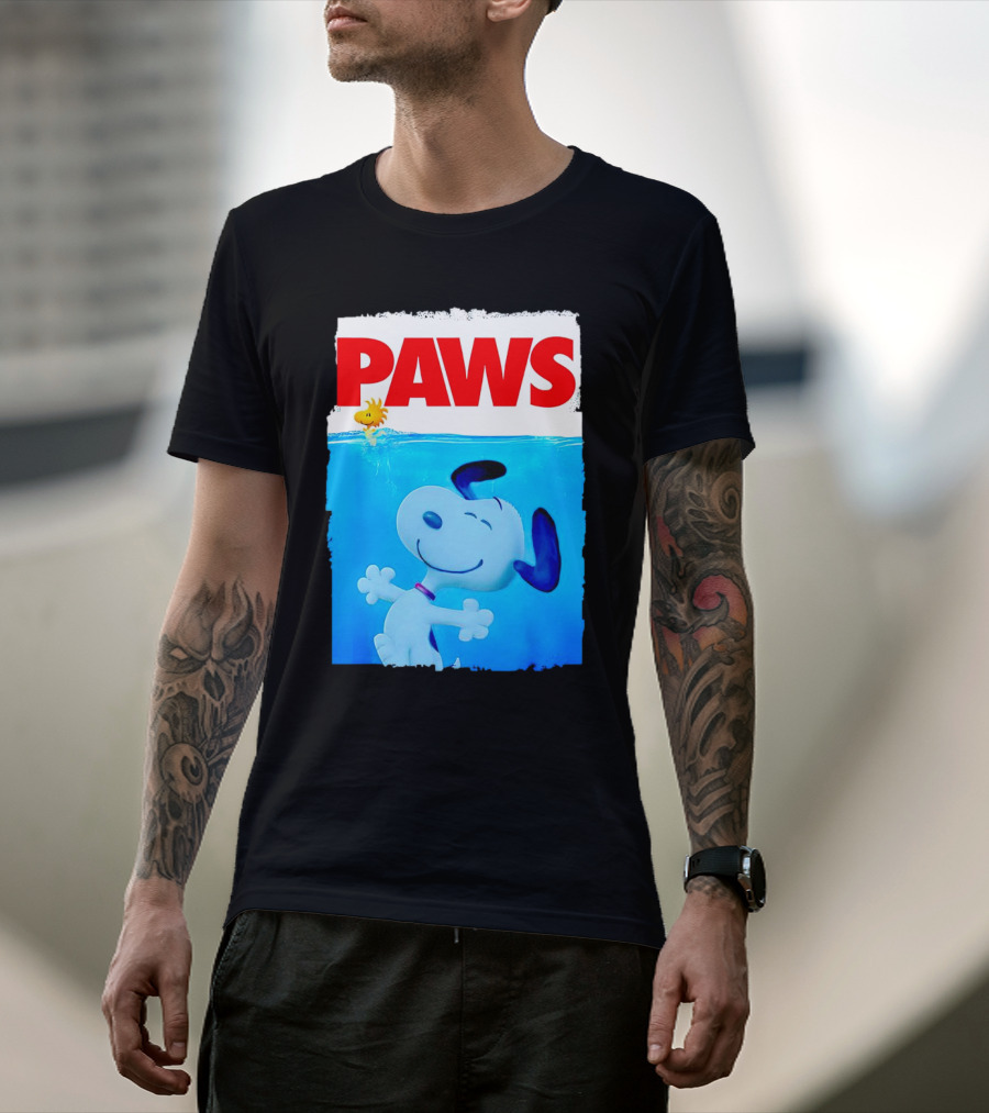Paws Snoopy And Woodstock Szurkulet T-Shirt