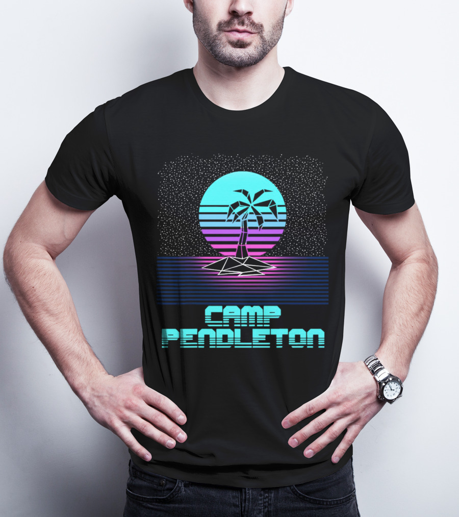 Camp Pendleton Vintage 80s Palm Tree Souvenir Retro Sunset T-Shirt