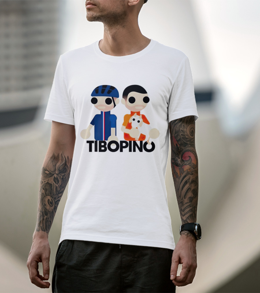 Tibopino Cycling Character Duo With Helmet And Dog T-Shirt
