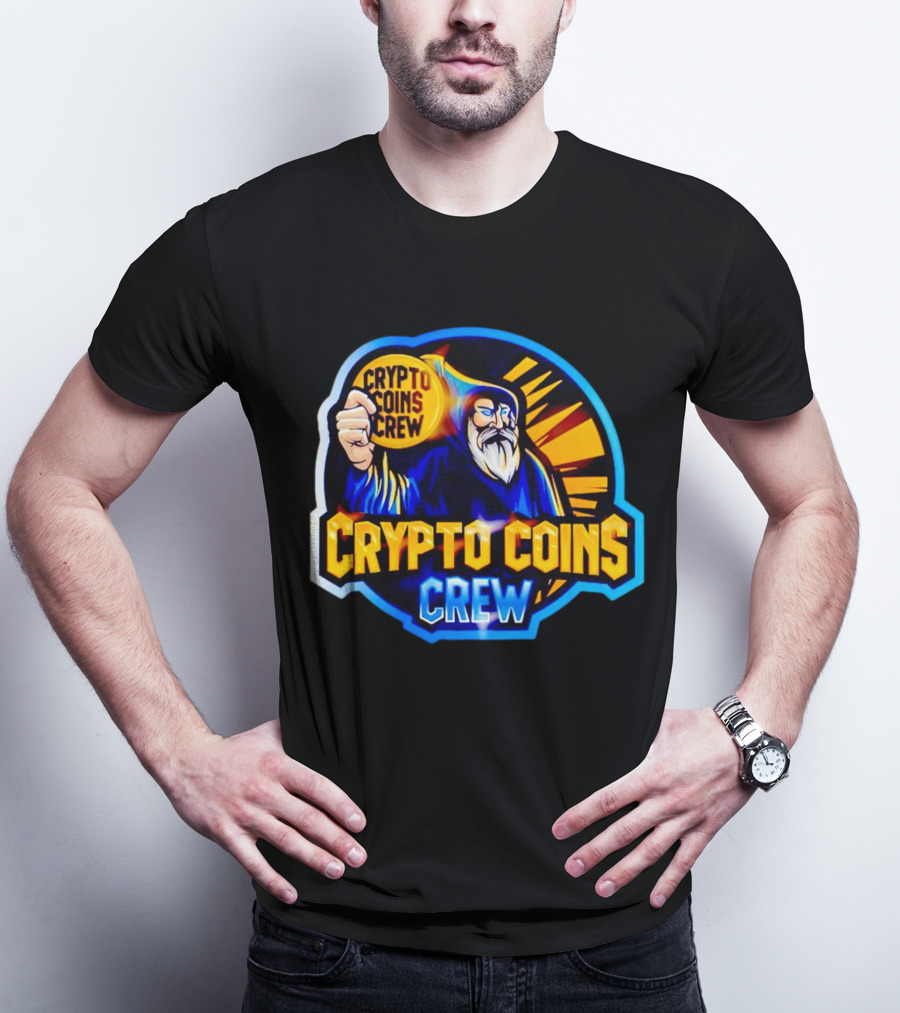 Crypto Coins Crew Wizard With Coin Badge T-Shirt