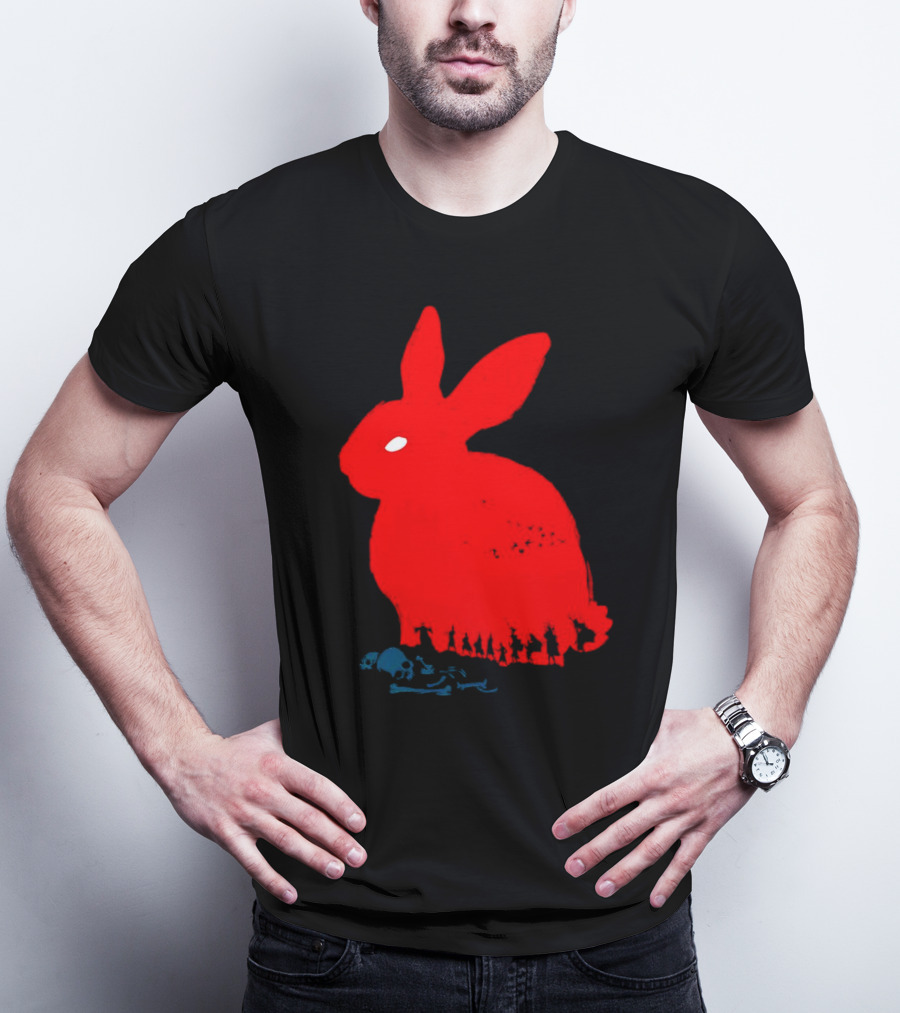 Death Awaits Red Rabbit Skull T-Shirt