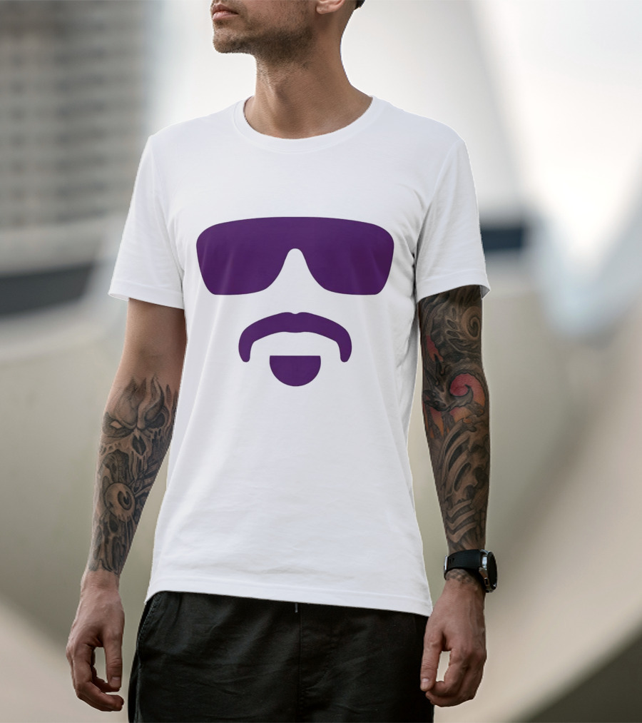 Hayden Travinski Moustache And Glasses Purple T-Shirt