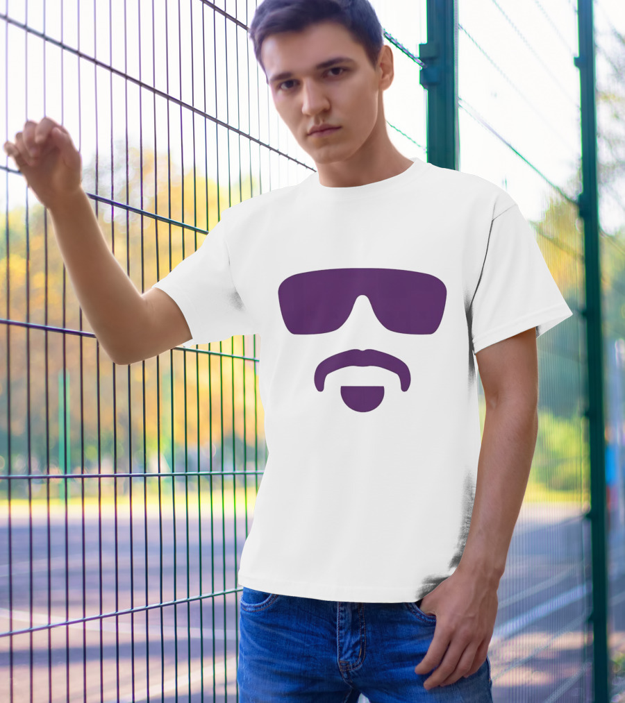 Hayden Travinski Moustache And Glasses Purple T-Shirt
