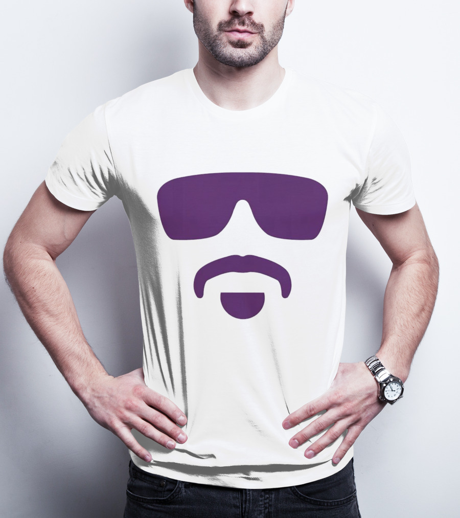 Hayden Travinski Moustache And Glasses Purple T-Shirt