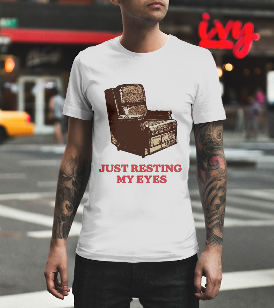 Just Resting My Eyes Armchair Retro Humor T-Shirt
