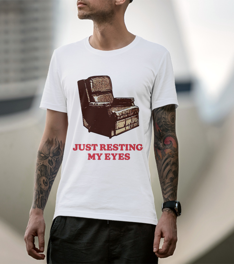 Just Resting My Eyes Armchair Retro Humor T-Shirt