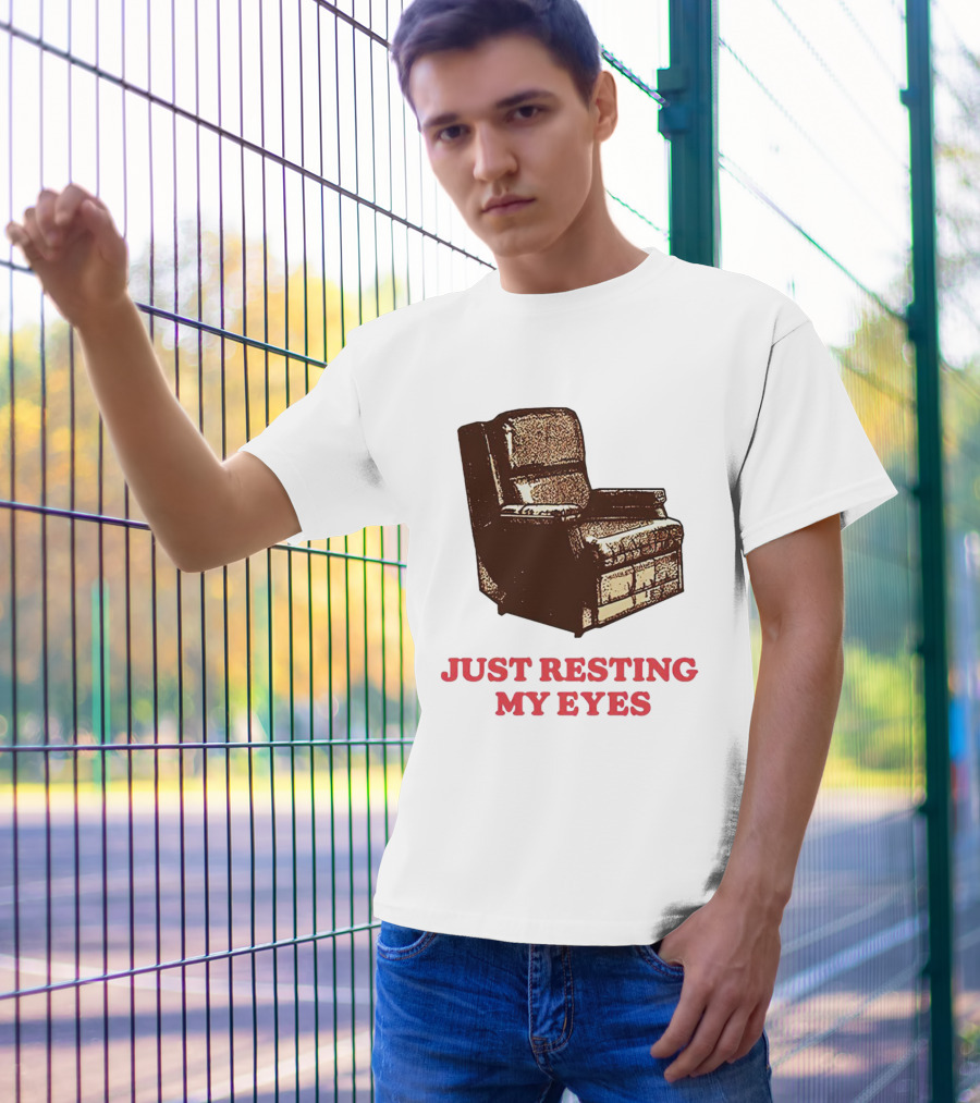 Just Resting My Eyes Armchair Retro Humor T-Shirt