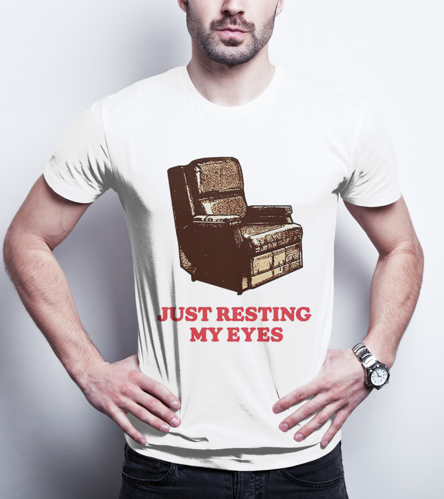 Just Resting My Eyes Armchair Retro Humor T-Shirt