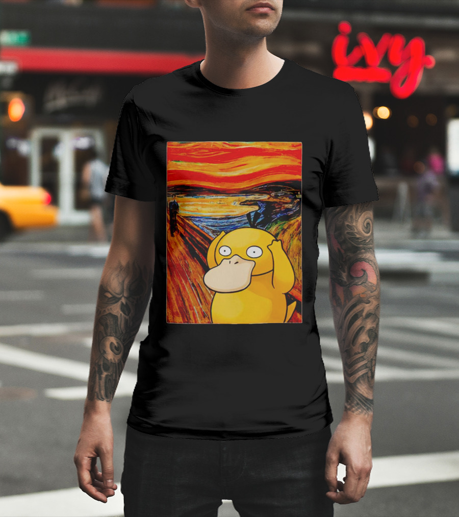 Screaming Psyduck In Classic Painting Mashup T-Shirt