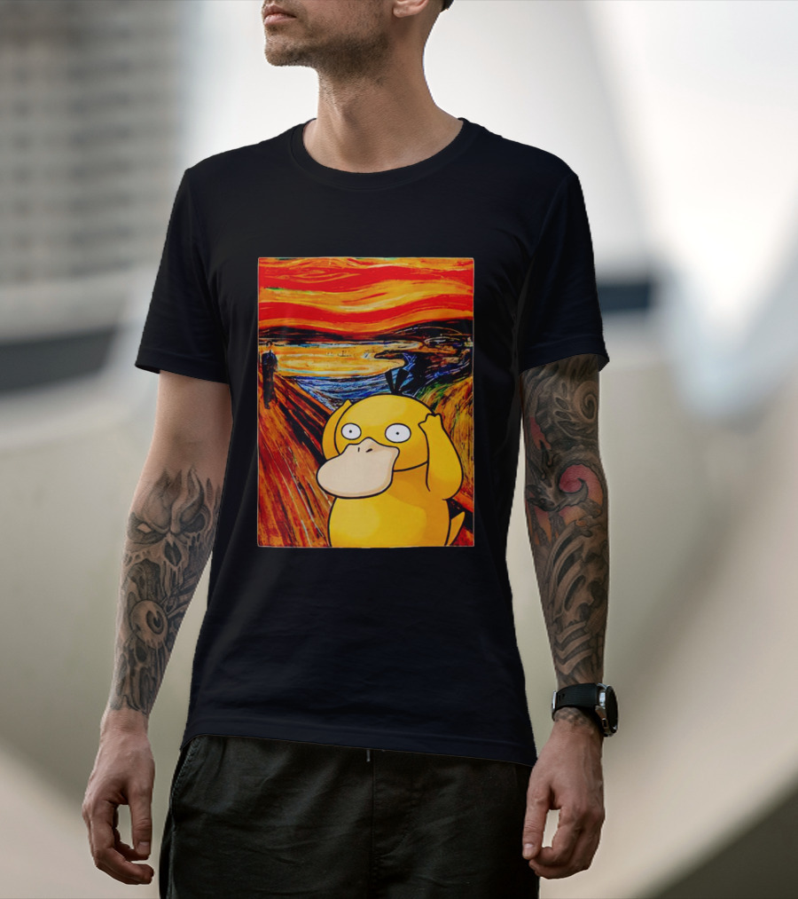 Screaming Psyduck In Classic Painting Mashup T-Shirt