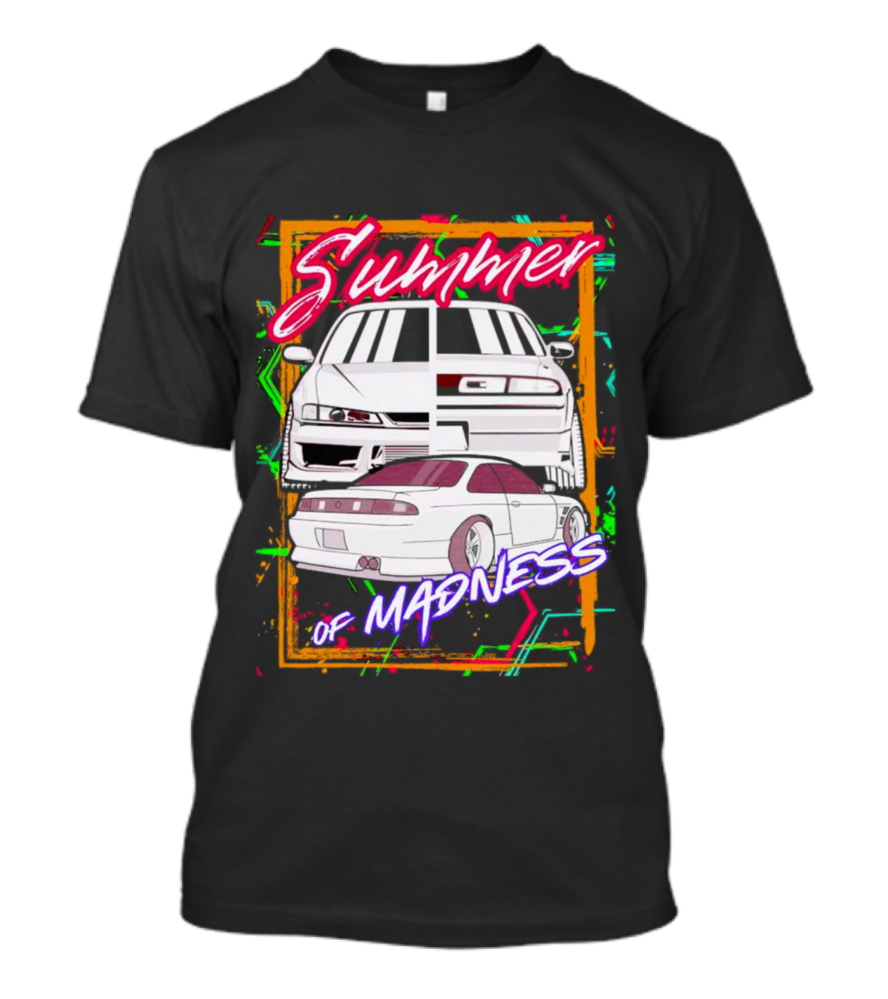 Summer Of Madness Racing Cars Neon T-Shirt
