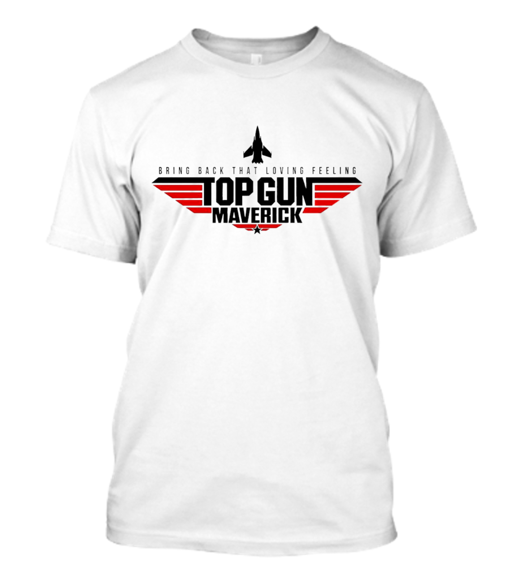 Bring Back That Loving Feeling Top Gun Maverick Jet Logo Red Stripes T-Shirt
