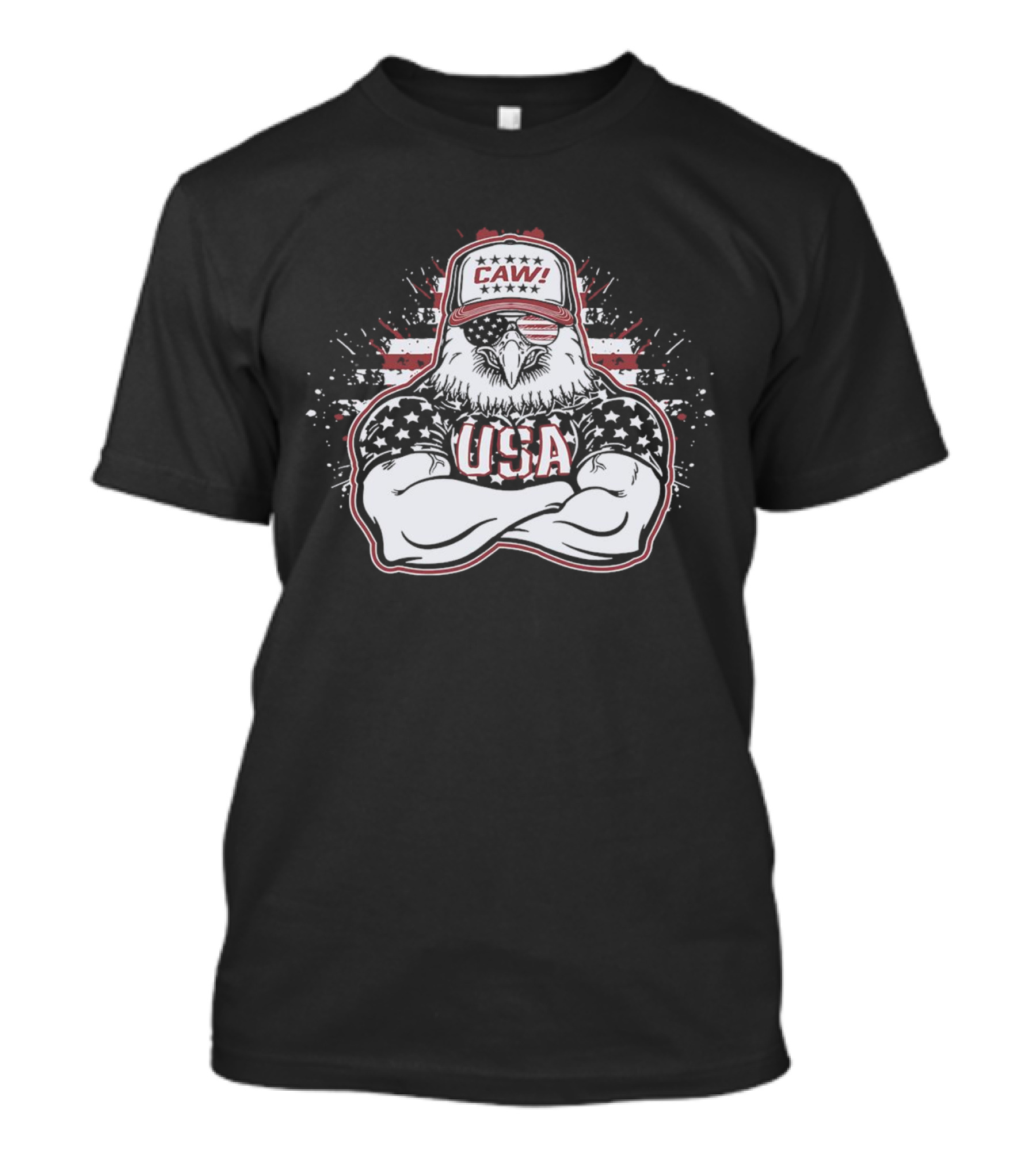 USA Caw Eagle In Patriotic Hat T-Shirt