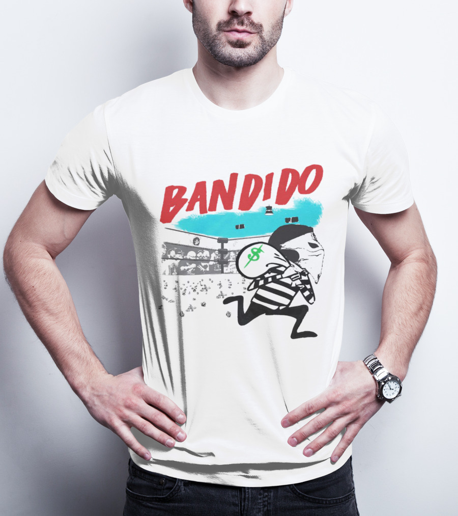 Bandido Ándale Wrestling Heist Comic Style With Luchador Ring And Money Bag T-Shirt