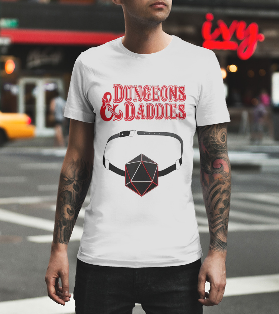 Dungeons And Daddies Headlamp Dice T-Shirt