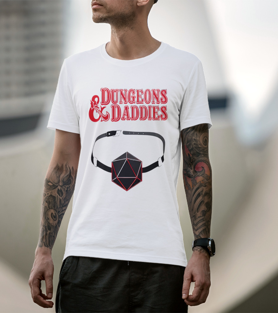 Dungeons And Daddies Headlamp Dice T-Shirt